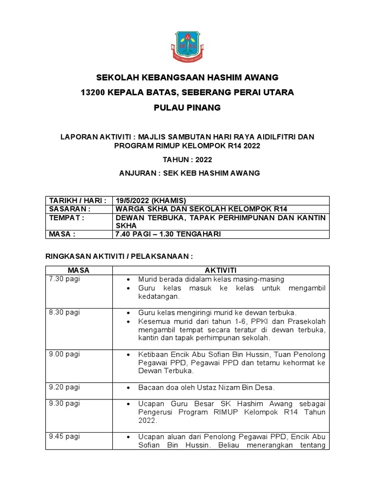 Pelaporan Dokumentasi Hari Raya Dan Rimup | PDF