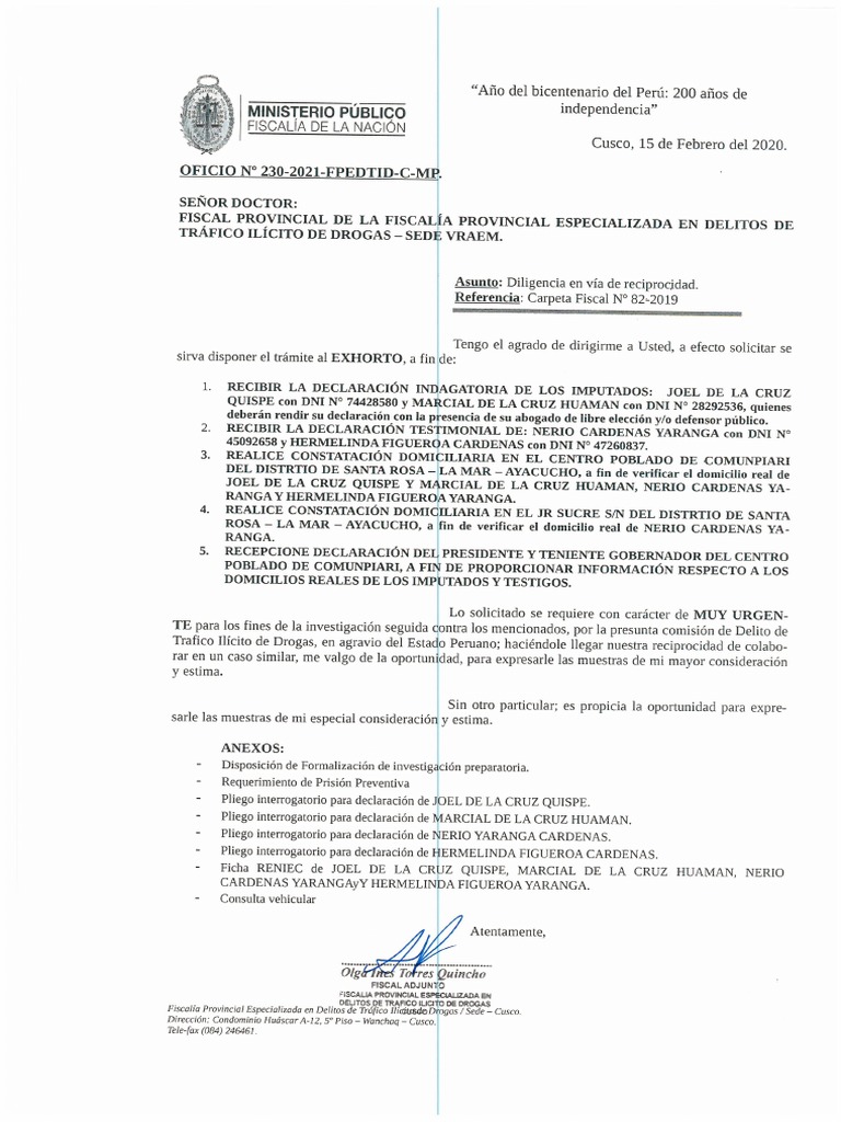 Oficio y Exhorto | PDF