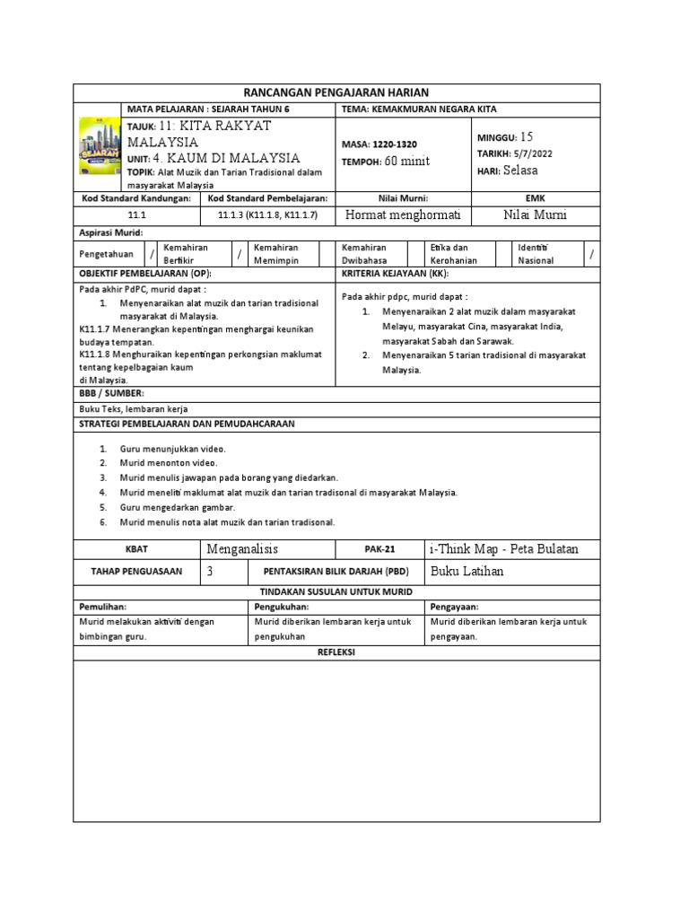 RPH Sej THN 6 0507 | PDF