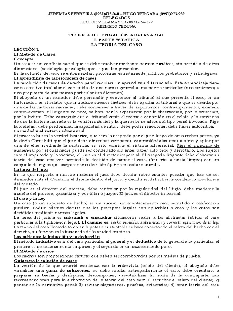 Alegato de Apertura en Litigación Adversarial | PDF | Testigo | Argumento