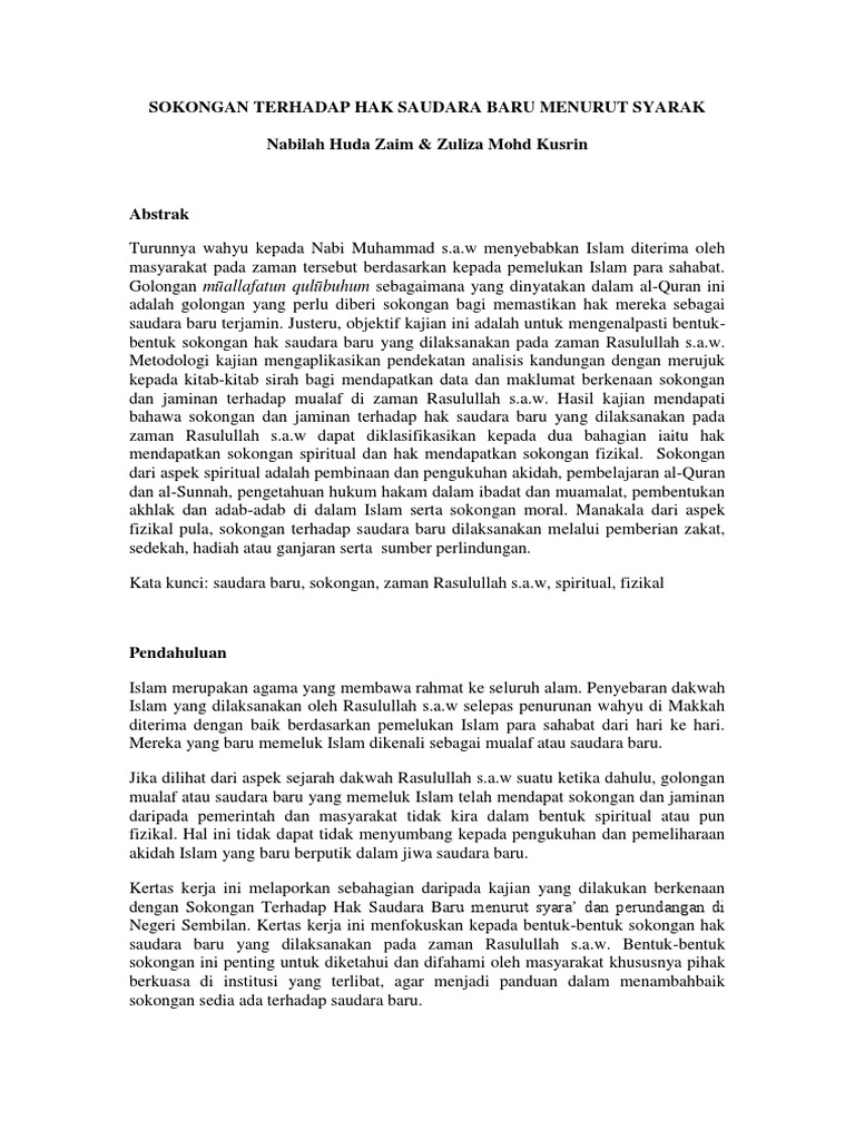 Sokongan Hak Saudara Baru dalam Islam | PDF | Agama & Spiritualitas