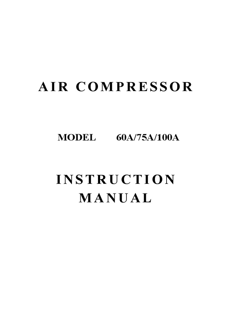 Screw Air Compressor manual60A-100A | PDF | Valve | Pipe (Fluid Conveyance)