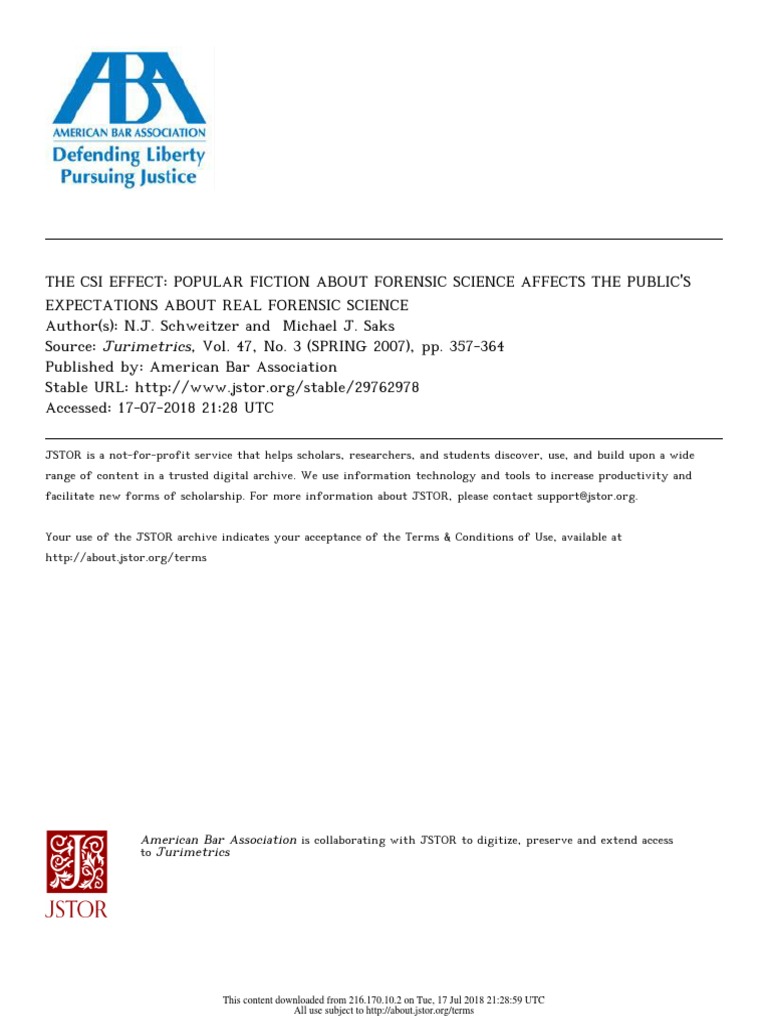 Impact of CSI on Jury Expectations | PDF | Forensic Science | Witness