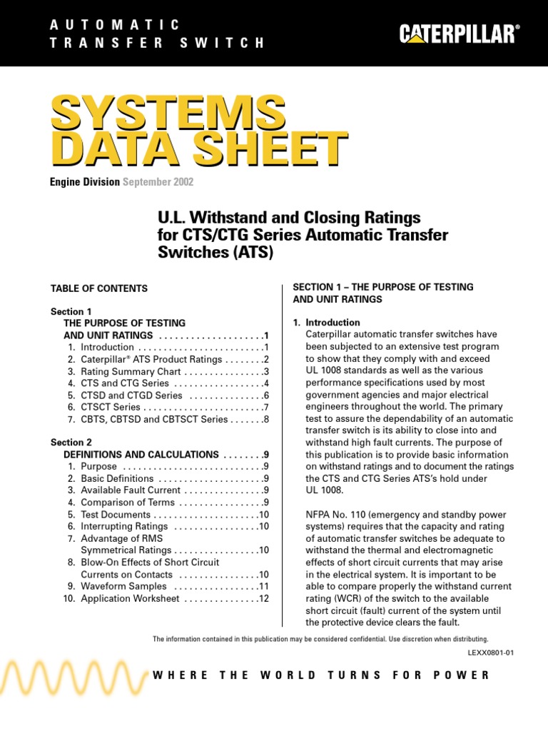 Systems Data Sheet | Download Free PDF | Root Mean Square | Fuse (Electrical)