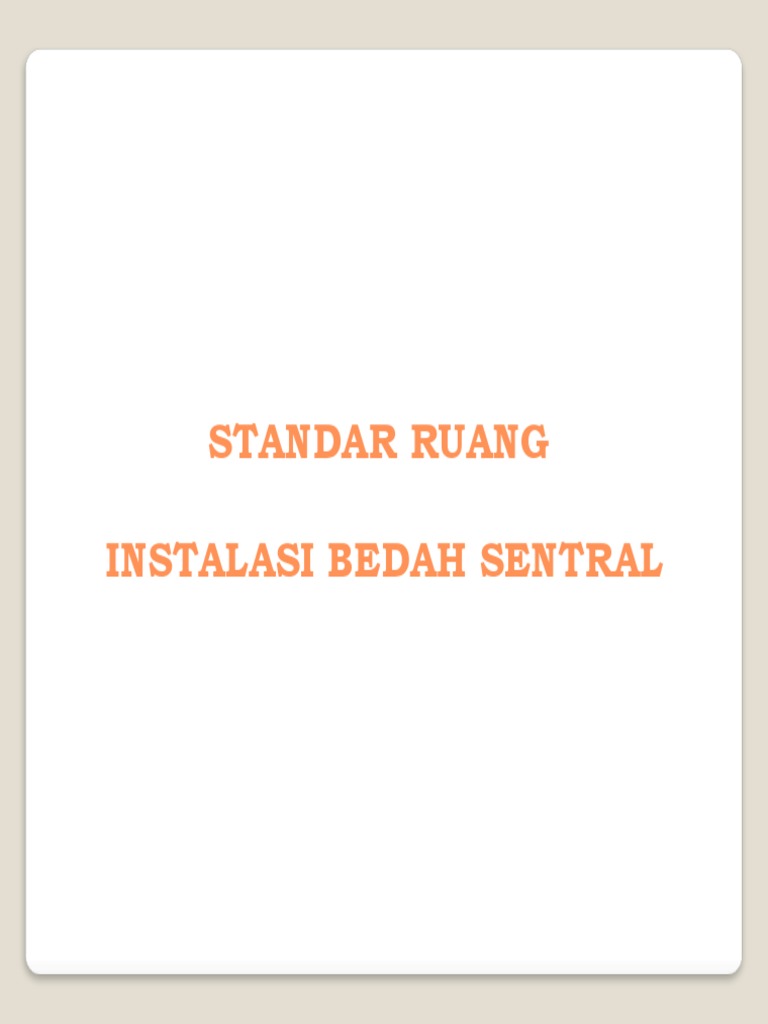 Standar Ruang Ibs | PDF