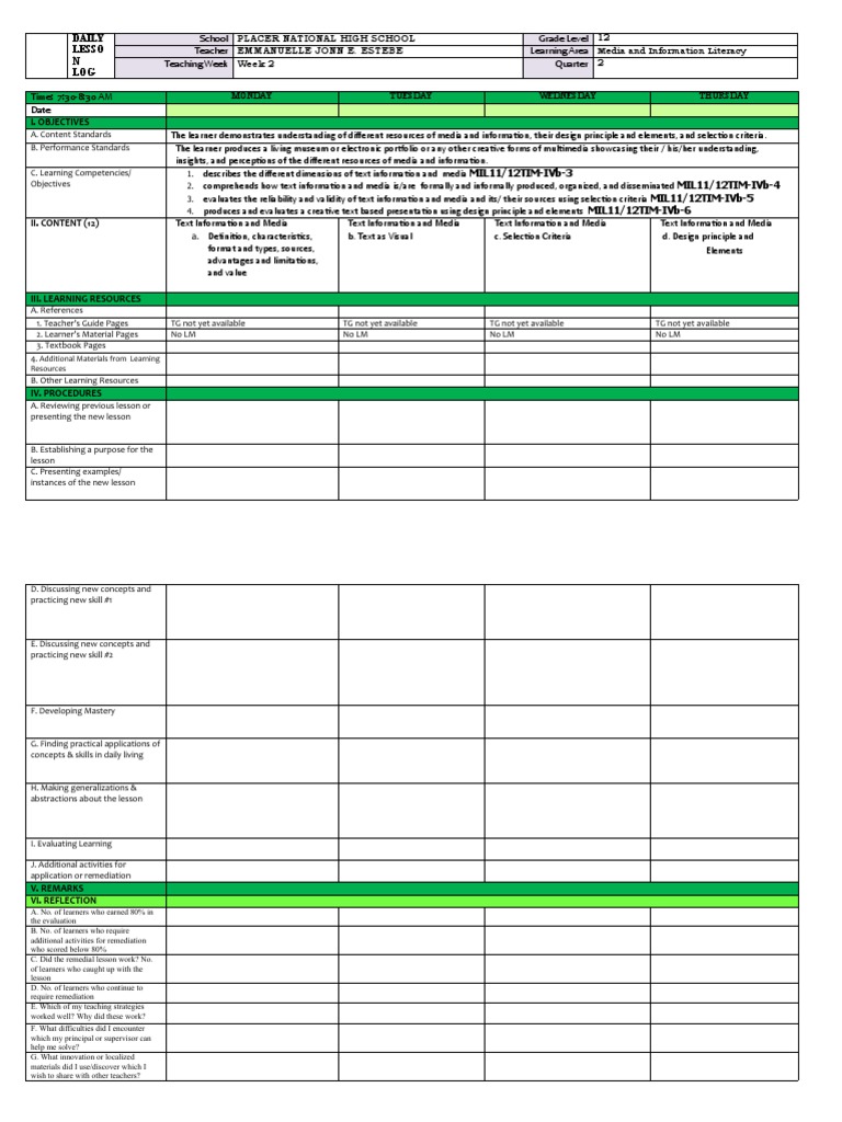 DLL MIL 2nd Quarter Week2 | PDF | Learning | Teachers DLL MIL 2nd Quarter Week2 | PDF | Learning | Teachers