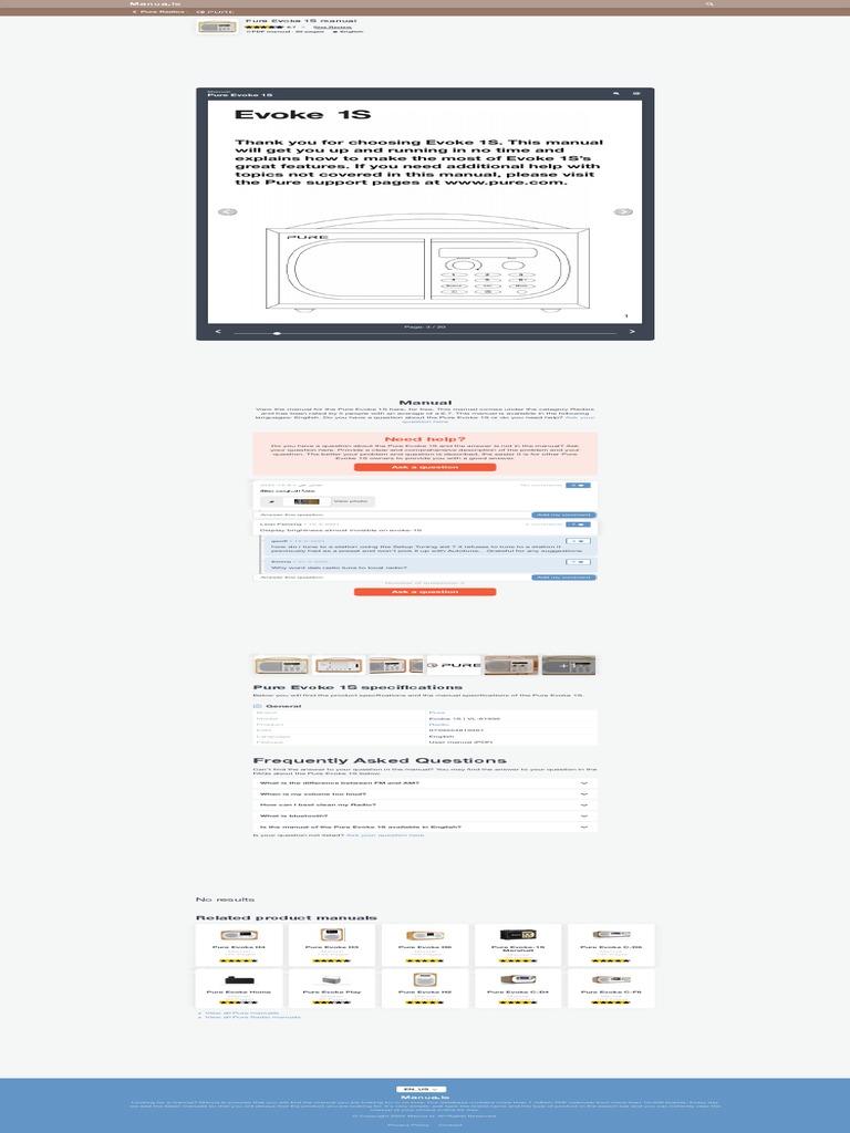 Pure Evoke 1S (English - 20 Pages) | PDF | Software | Communication