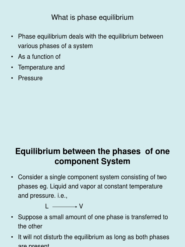 Phase Equilibrium and Clapeyron Equation | PDF | Physical Quantities ...