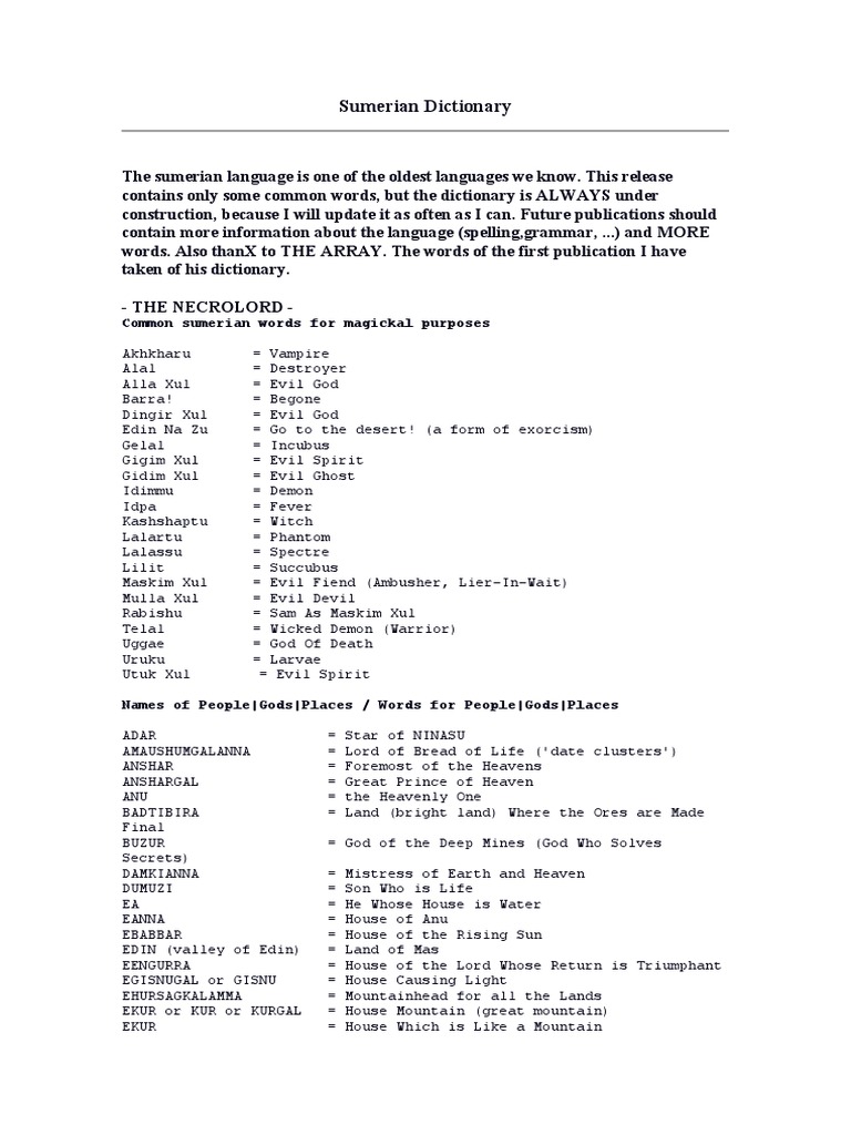 Sumerian Words for Magic Users | PDF | Mesopotamian Mythology | Mythological Characters
