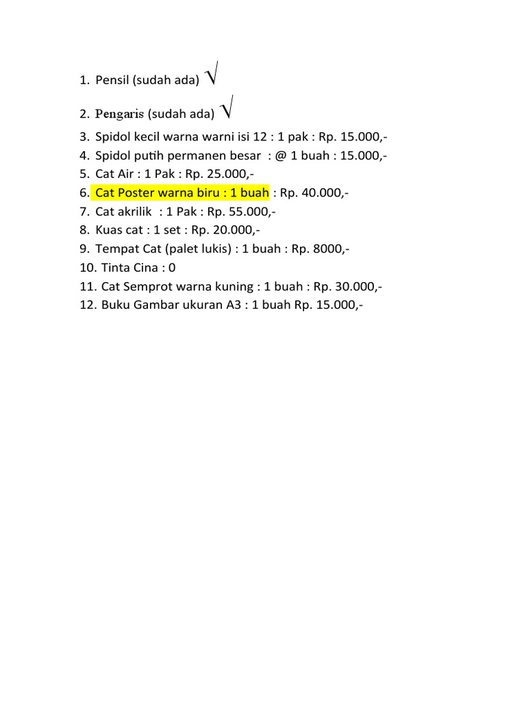 Anggaran RAB Lomba Kaligrafi 2022 | PDF