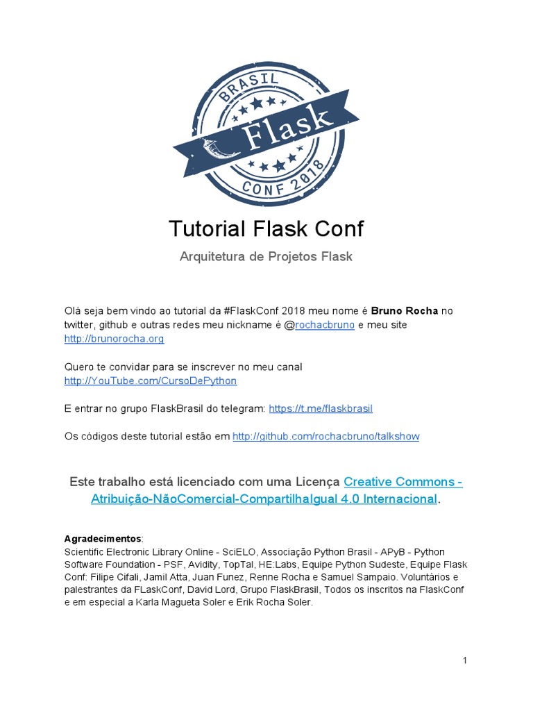 Arquitetura de Projetos Flask: Tutorial | PDF | Redes | Internet e Web