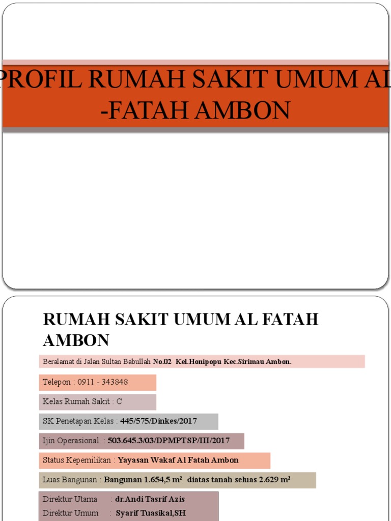 Profil Rumah Sakit Umum Al - Fatah Ambon-1 | PDF