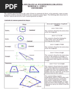 Centroids of Common Geometric Shapes | PDF | Area | Classical Geometry