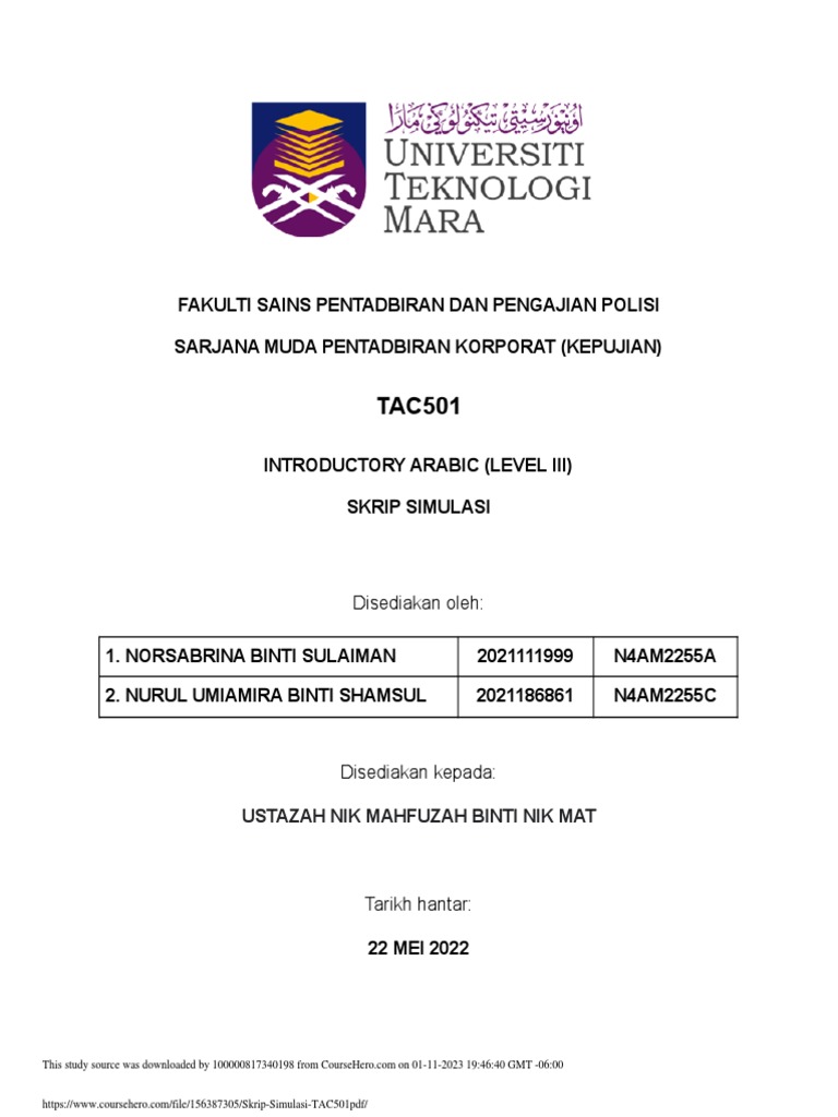 Skrip Simulasi TAC501 PDF | PDF