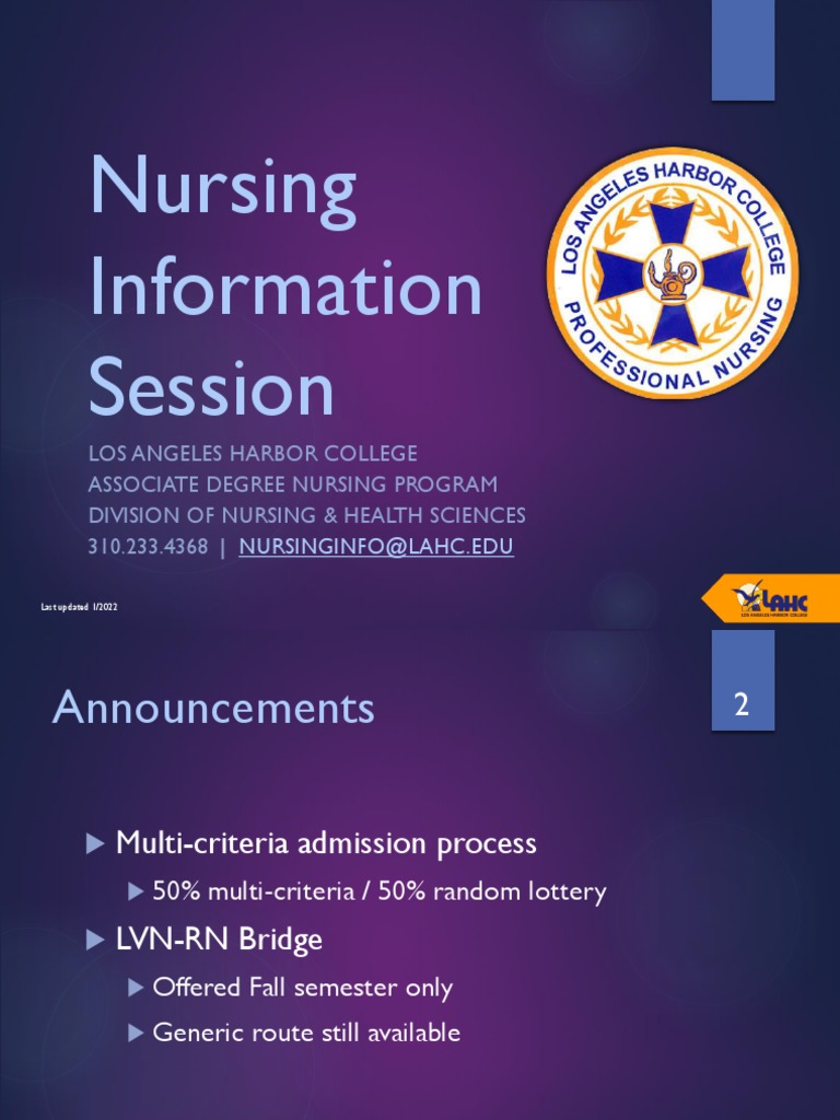LA Harbor College Nursing Program Guide | PDF | Nursing | University ...