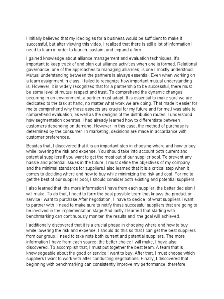 Reflection Paper | PDF | Understanding | Market Segmentation