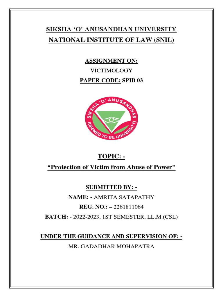 Protecting Victims of Power Abuse | PDF | Crime & Violence | Crimes