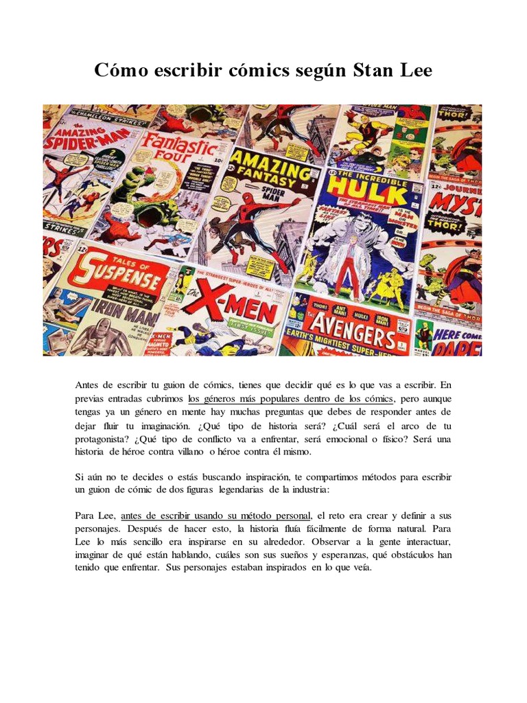 Cómo Escribir Cómics Según Stan Lee | PDF