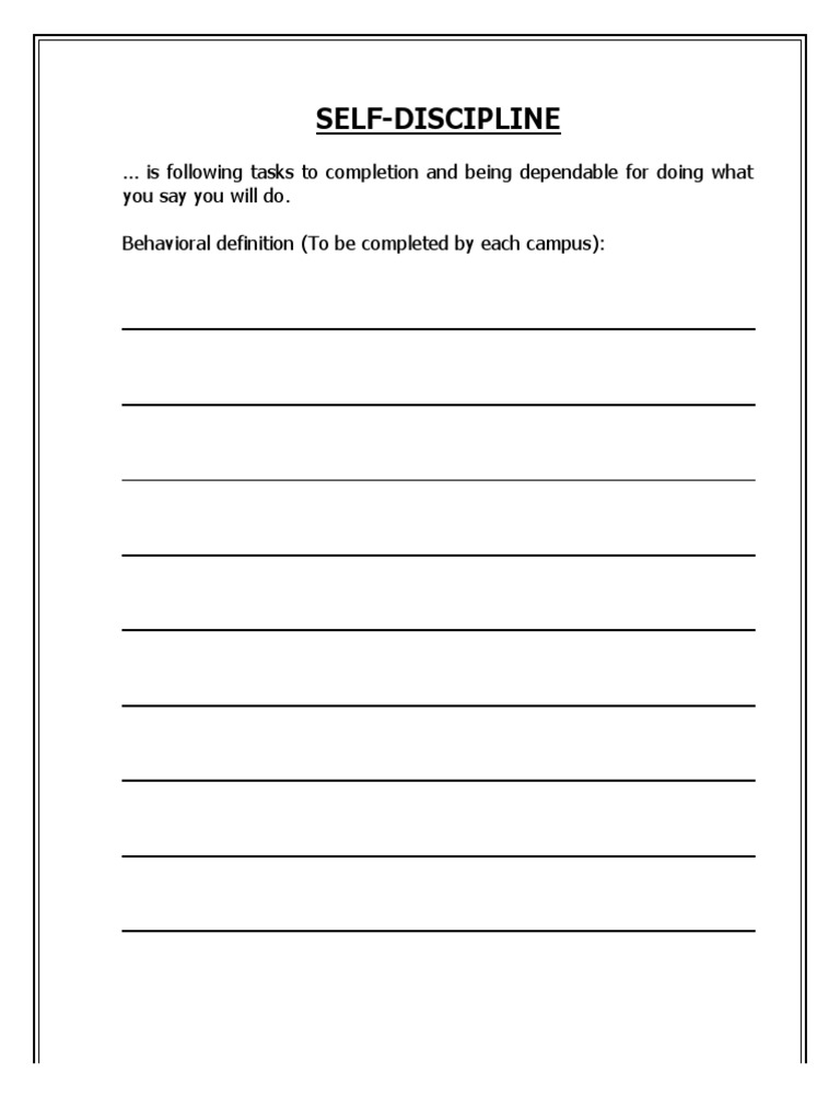Self Discipline | PDF | Teachers | Disciplines