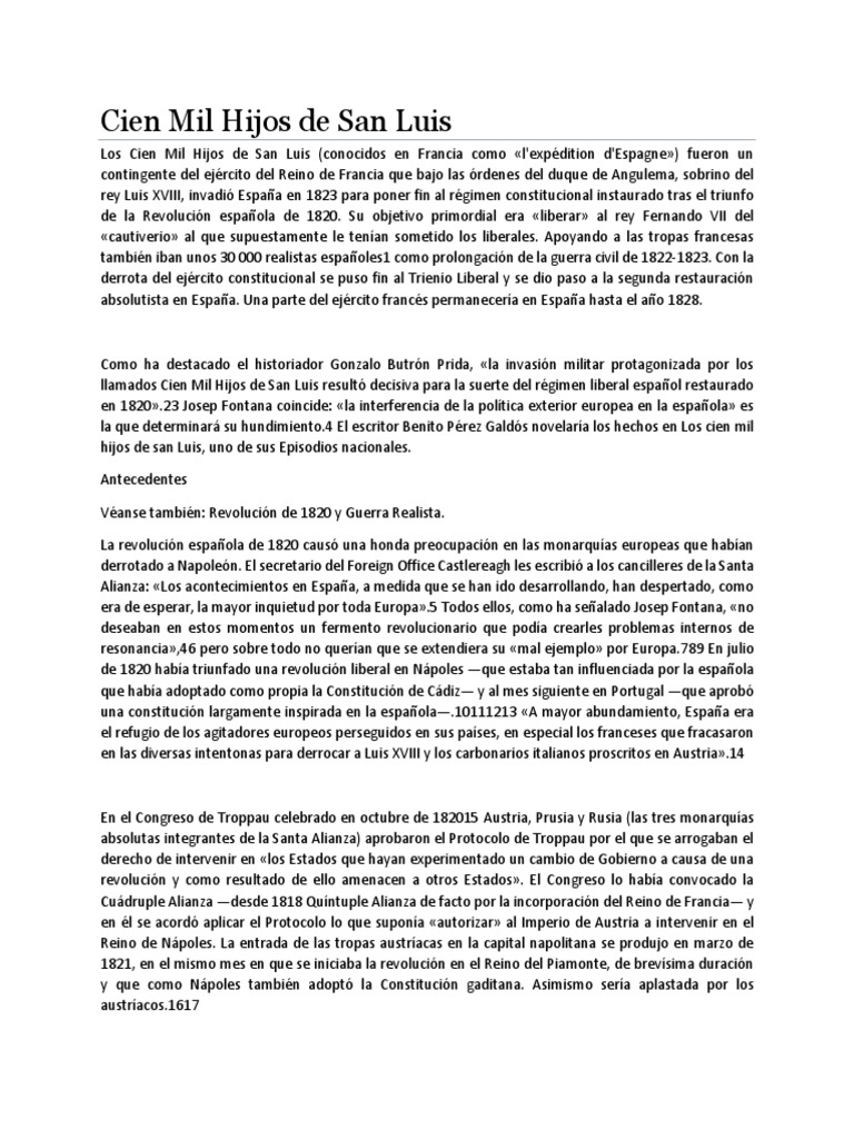 Cien Mil Hijos de San Luis | PDF | España | Relaciones Internacionales