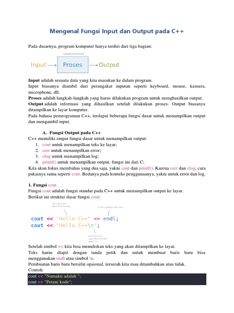 Mengenal Fungsi Input Dan Output Pada C | PDF Mengenal Fungsi Input Dan Output Pada C | PDF