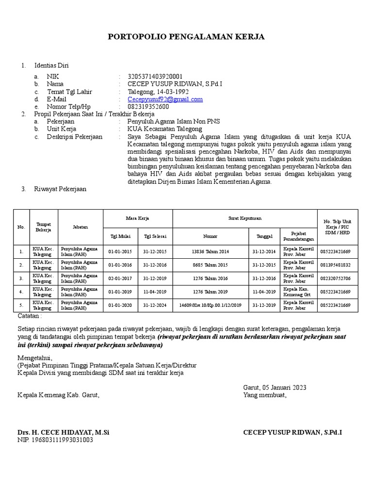 PORTOFOLIO REVISI Pa Cecep | PDF