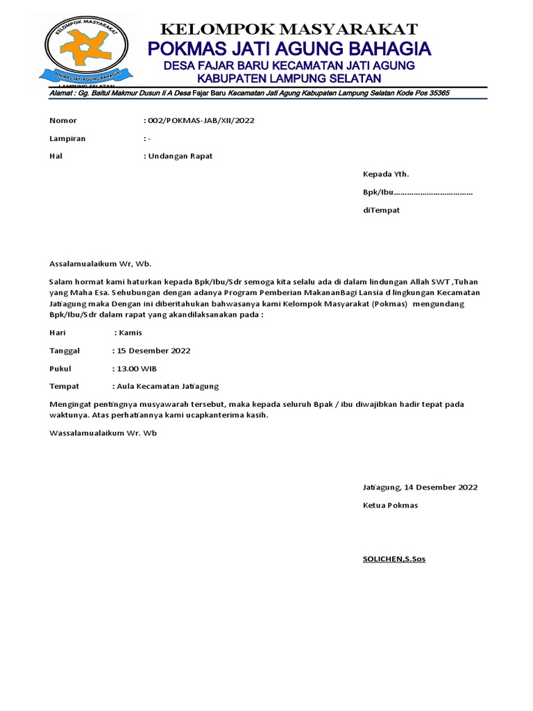 Undangan Pokmas | PDF