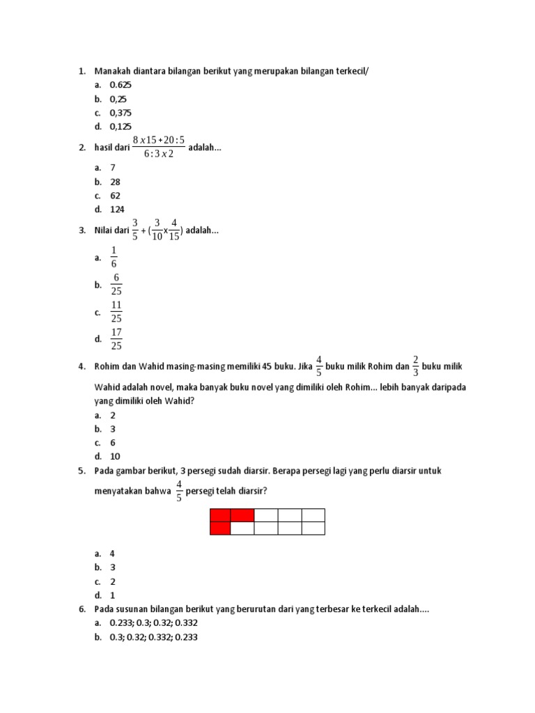 Soal Kelas 7 MTK-1 | PDF