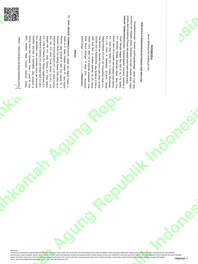 Putusan 99 PDT - Sus-Phi 2018 PN JKT - PST 20210426 | PDF