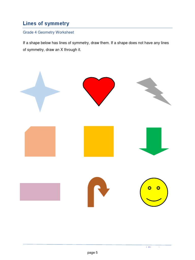 Lines of Symmetry Worksheet Page5 | PDF