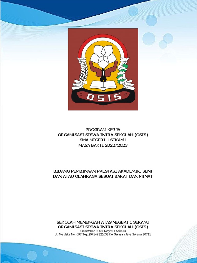 Proker Bidang Iv Osis 2022 | PDF | Seni