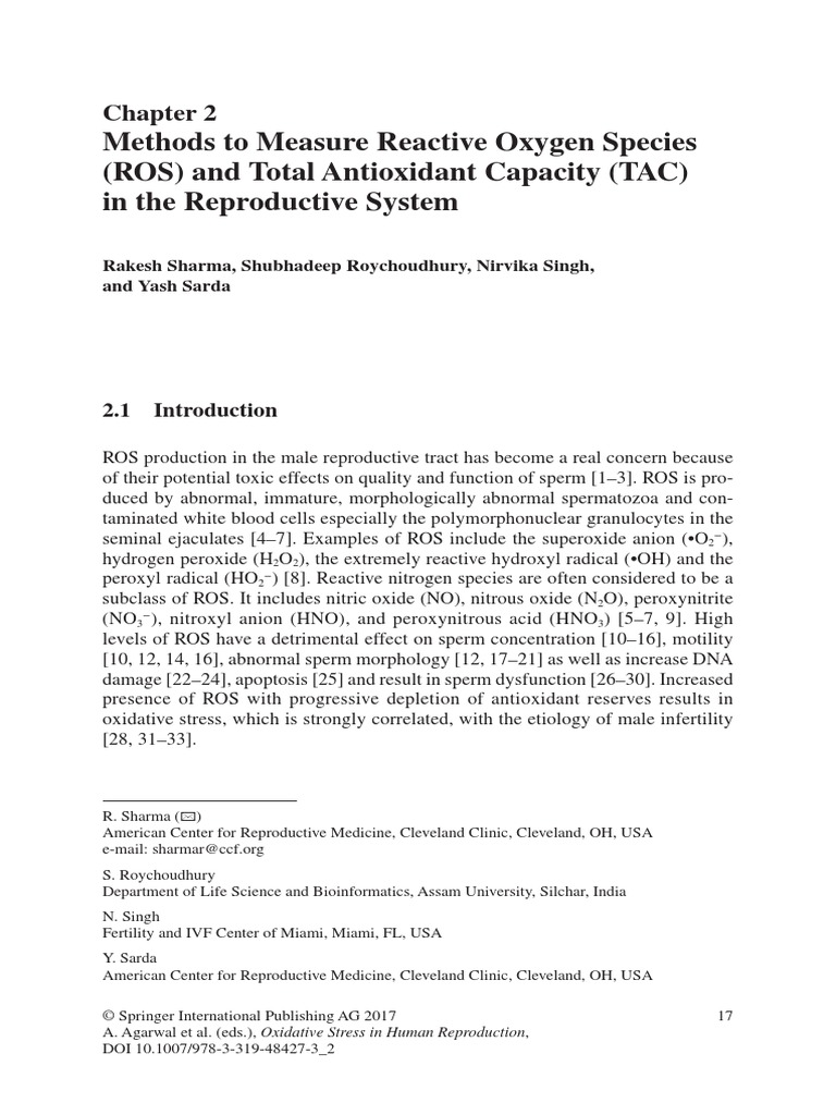 Methods To Measure Reactive Oxygen Species | PDF | Reactive Oxygen ...