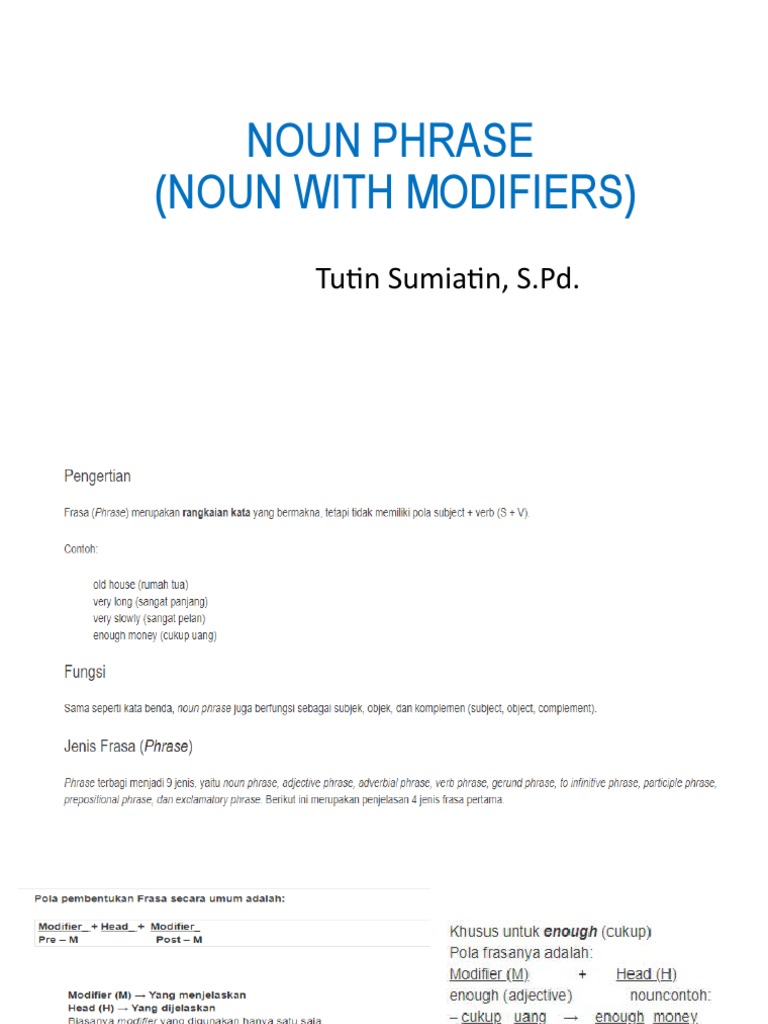 MATERI NOUN WITH MODIFIERS Ke 1 | PDF