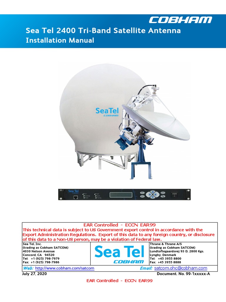 Sea Tel 2400 Tri-Band Satellite Antenna Installation Manual | PDF ...