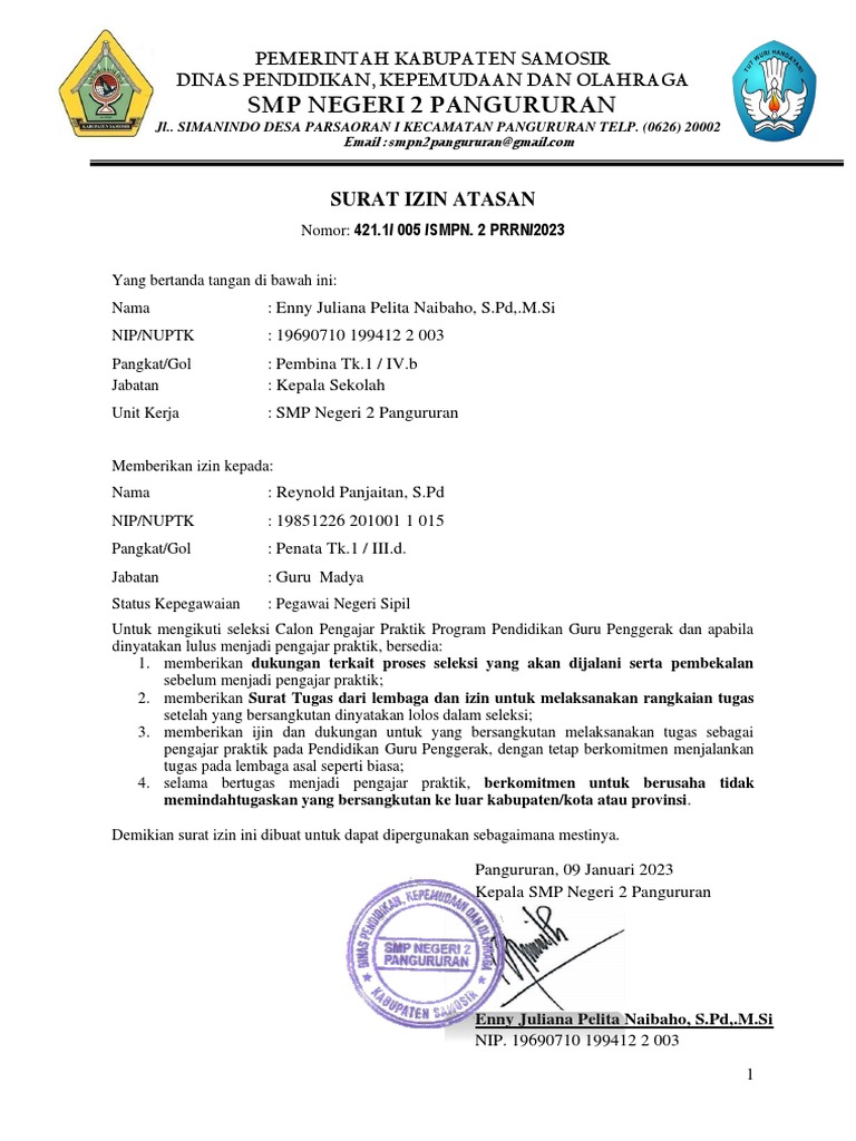 Izin Atasan CPP 9 | PDF