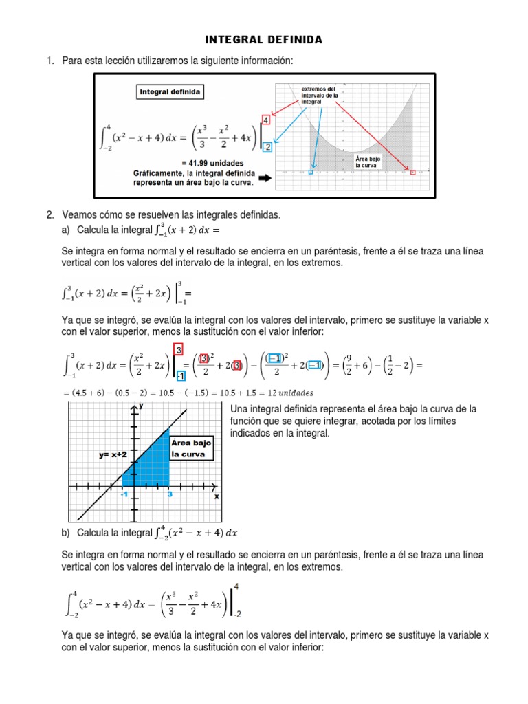 Ejemplos de Integrales Definidas Resueltas | PDF | Integral | Cálculo