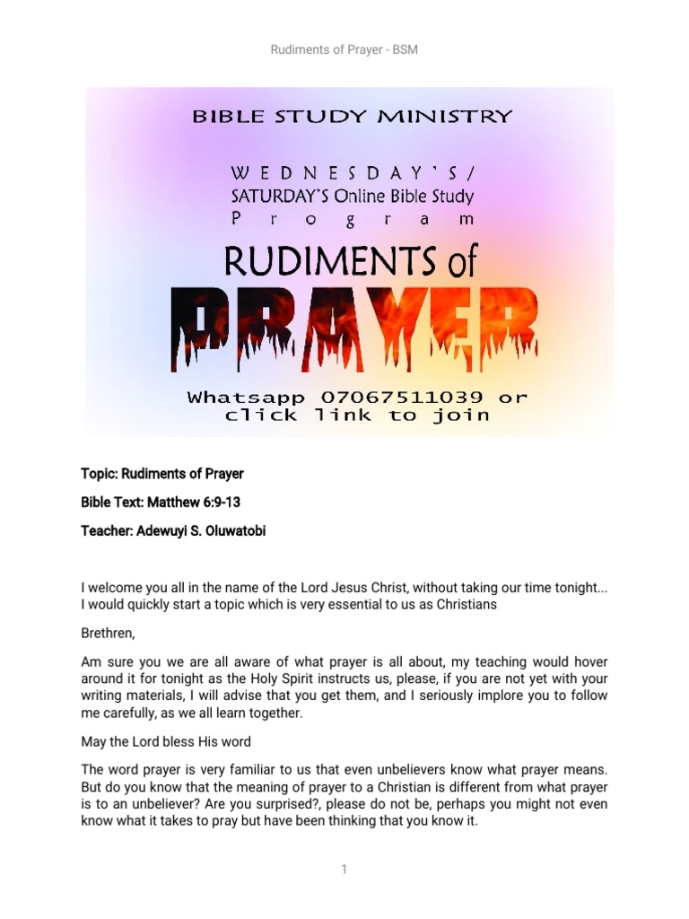 Understanding Prayer's Fundamentals | PDF