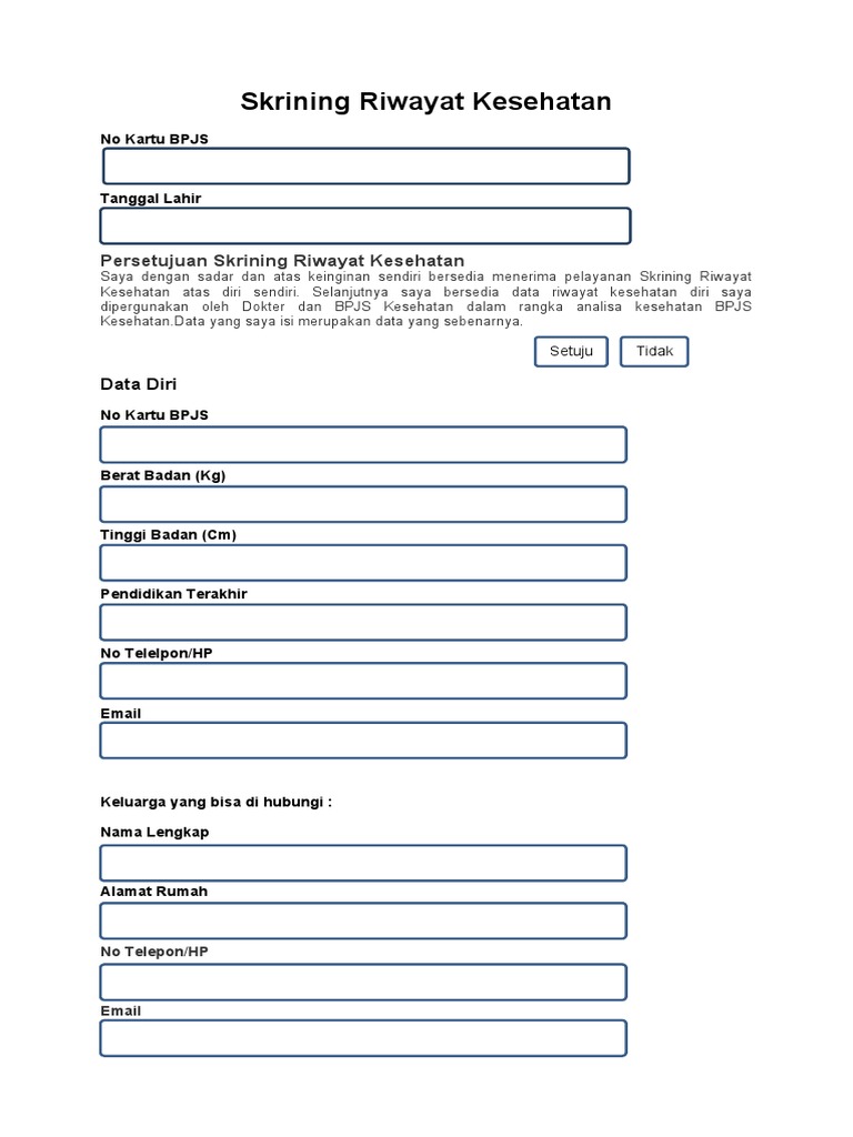Form Skrining BPJS | PDF