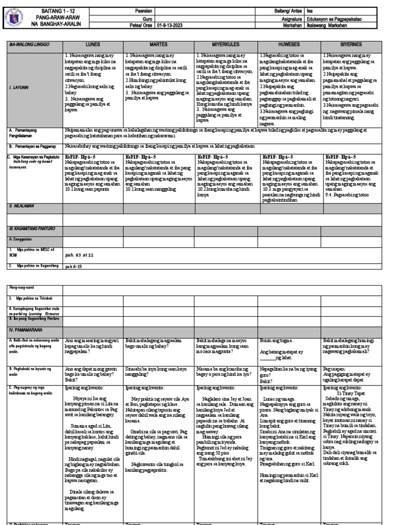 Esp Week 8 2nd Quarter | PDF