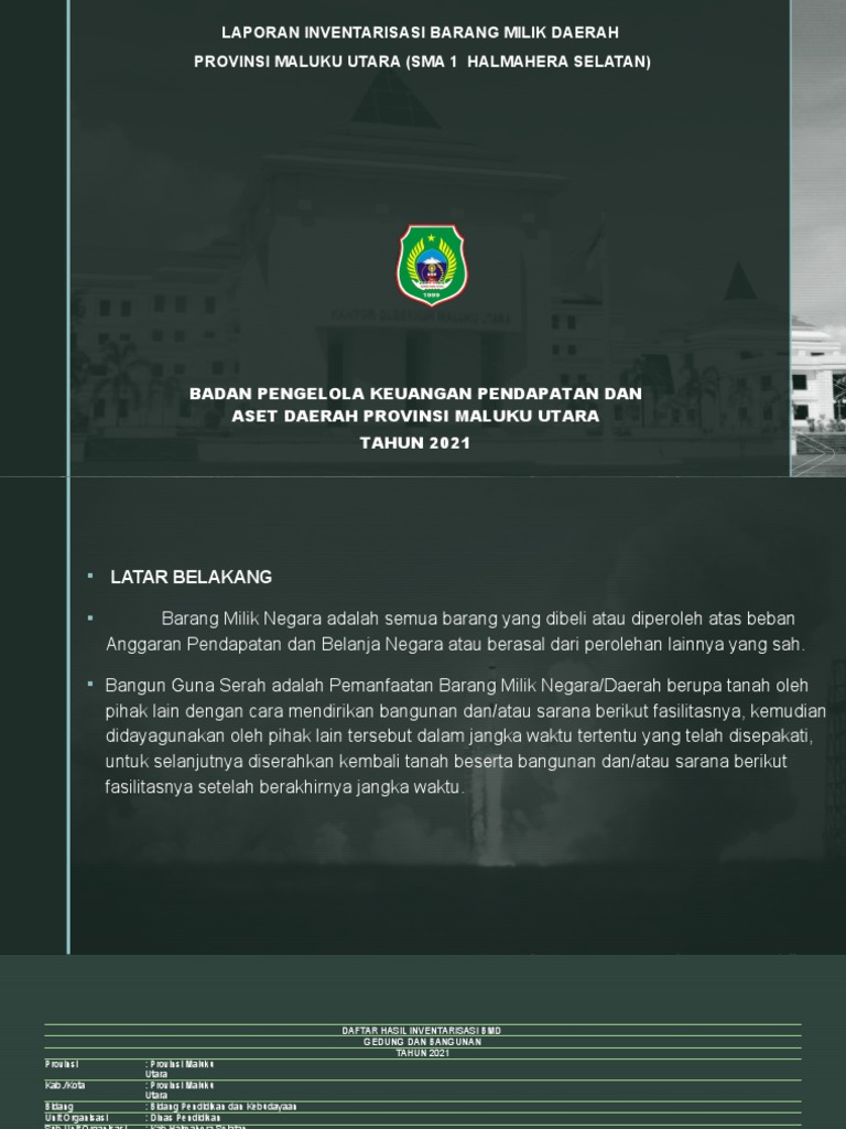Laporan MIngguan Inventarisasi BMD SMA 1 HALSEL | PDF