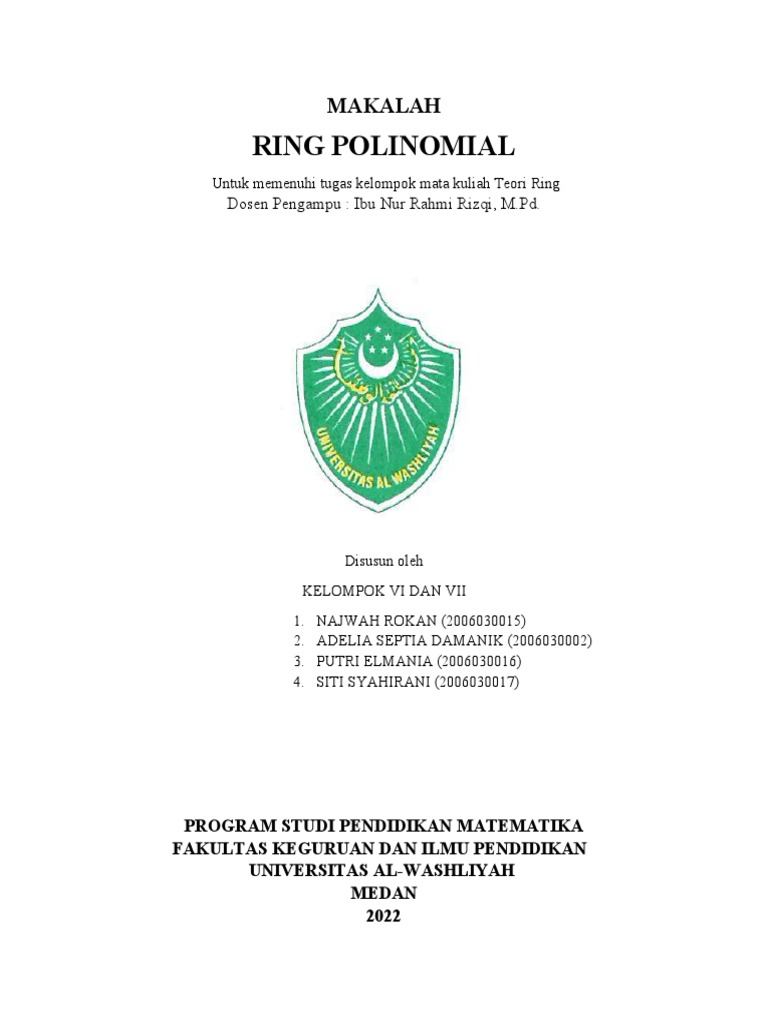 Ring Polinomial dan Polinomial Tak Tereduksi | PDF