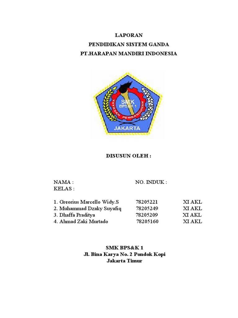 Laporan Praktik Kerja Industri (PKI) di PT. Harapan Mandiri Indonesia Jakarta Timur | PDF