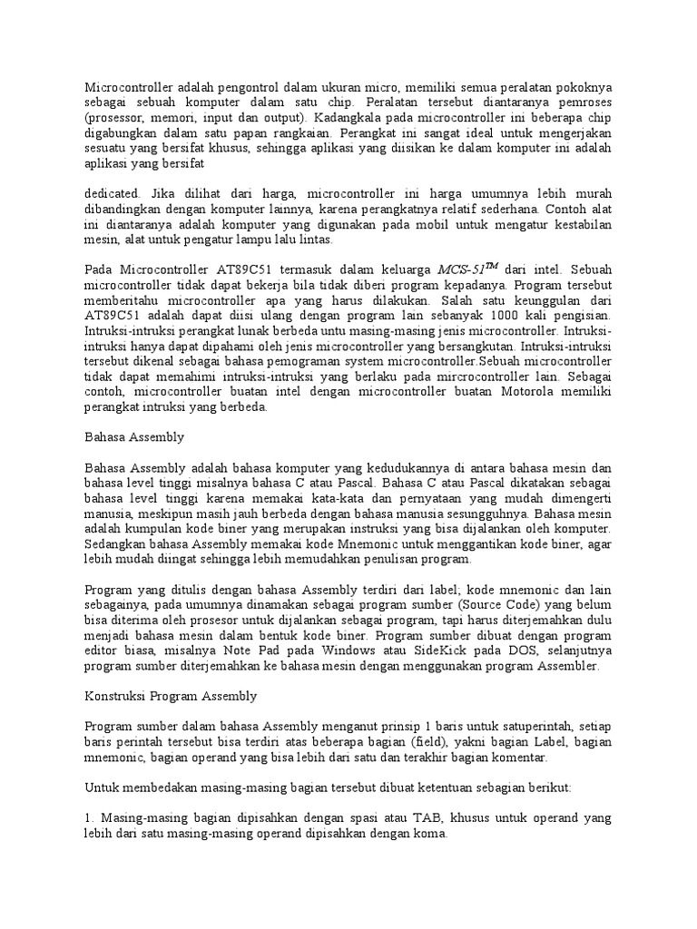 Pengantar Microcontroller AT89C51 | PDF | Metode & Bahan Ajar | Komputer