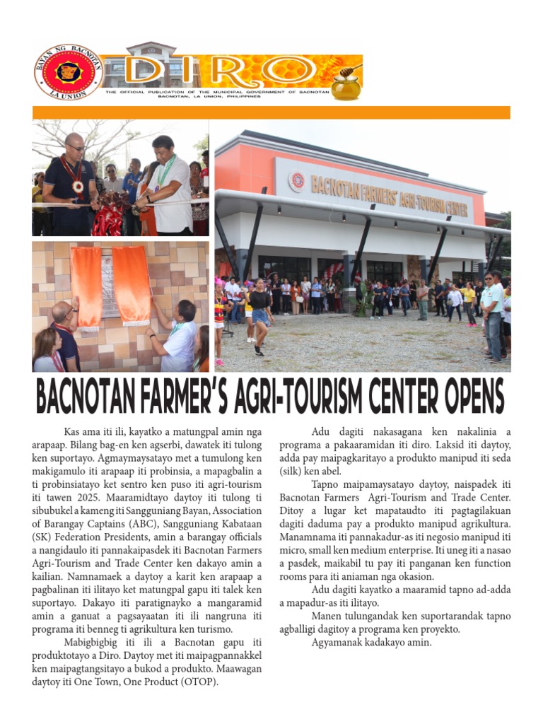 Bacnotan Farmer's Agri-Tourism Center Opens | PDF
