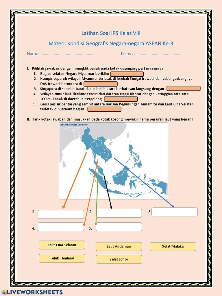 Latihan Geografi Negara ASEAN Kelas VIII | PDF