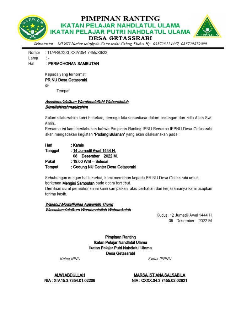 Undangan Kegiatan Padang Bulanan | PDF