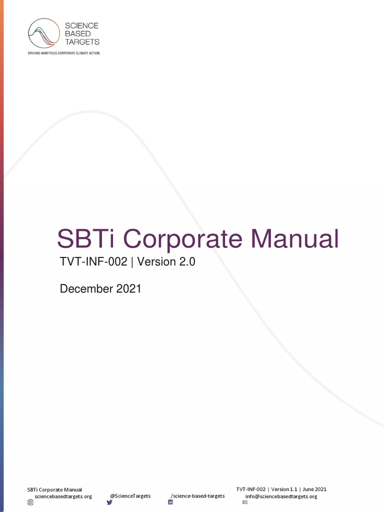 SBTi Corporate Manual | PDF | Carbon Offset | Greenhouse Gas