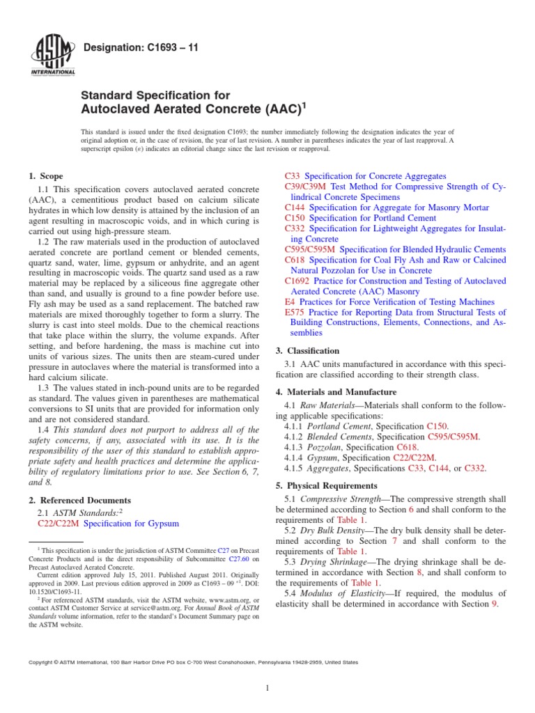 ASTM C1693 (H, FC y E CCA) (2011) | PDF | Cement | Concrete