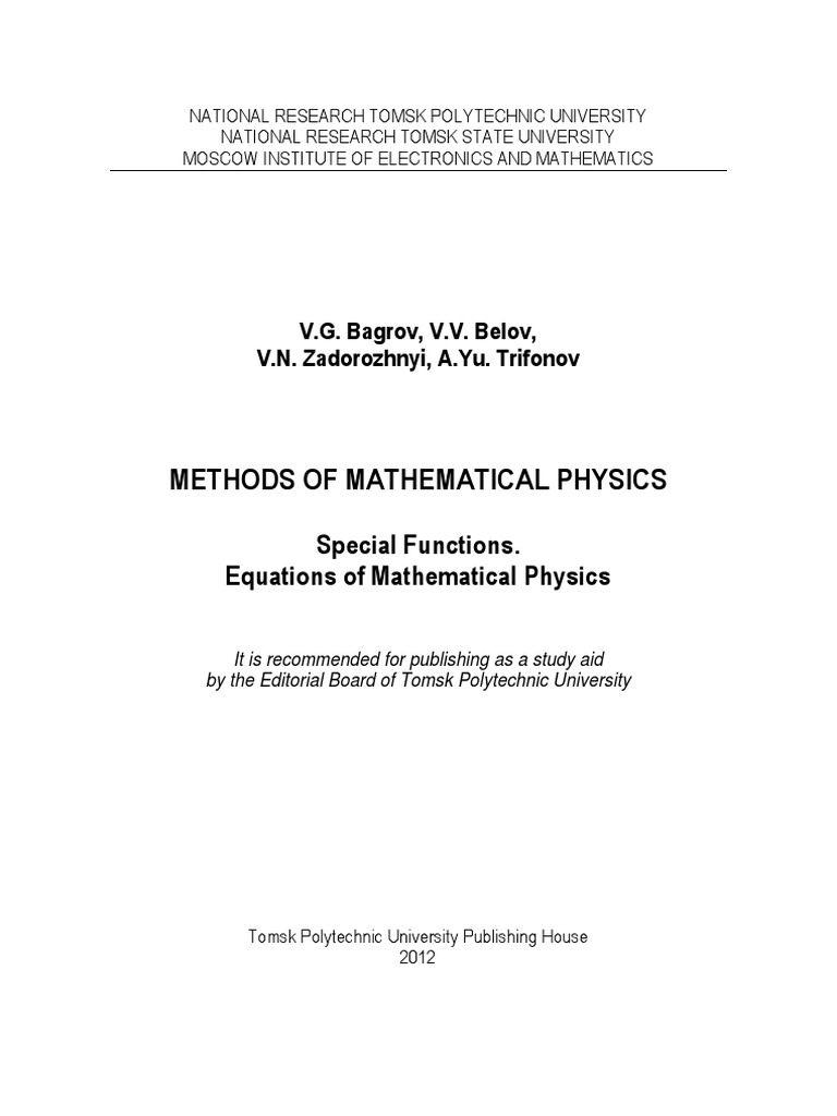 FTI Bagrov Belov Zadorozhnyi Trifonov EMathPh-1e | PDF | Ordinary Differential Equation ...