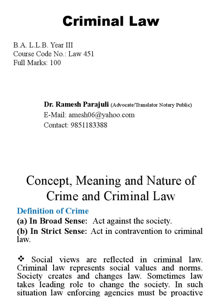 Overview of Criminal Law Concepts | PDF | Crimes | Crime & Violence